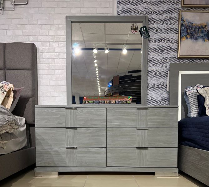 Monaco - Dresser/Mirror , Rustic Grey